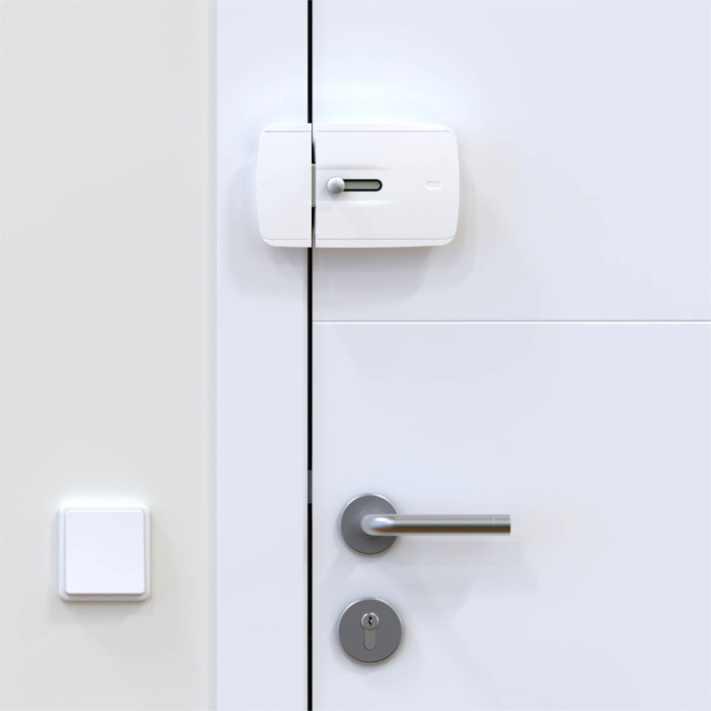 Watchman Door wBolt-w Cerrojo inteligente superficie blanco.